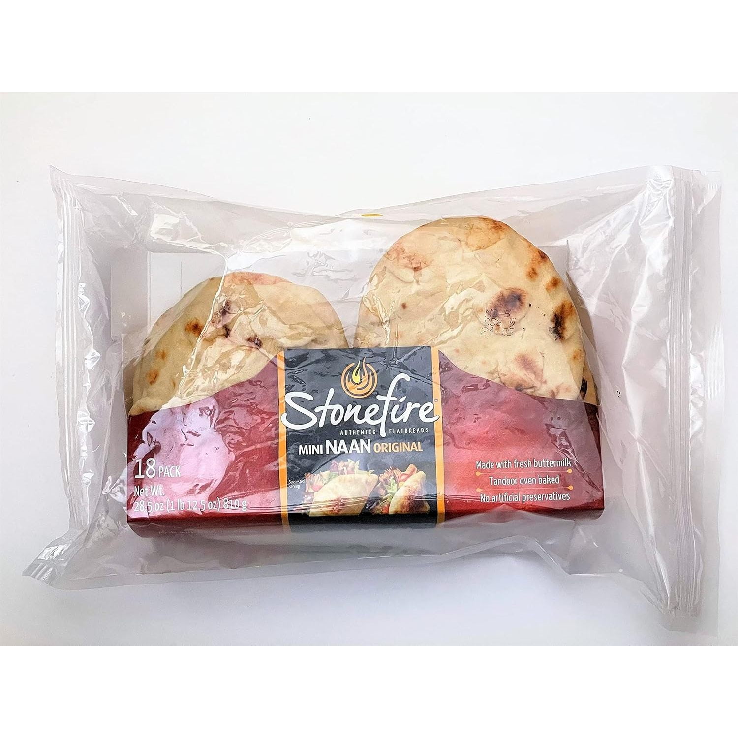 YBQF Mini Naan (Original) Fresh Authentic Flatbreads, 18 Mini ...