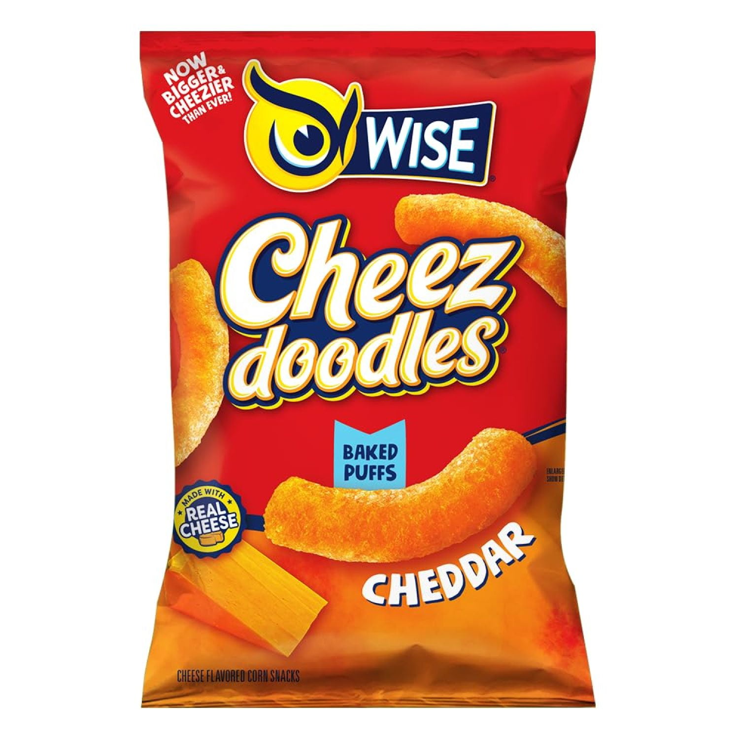 YBQF Snacks Cheez Doodles Baked Puffs, Real Cheddar Cheese, Individual ...