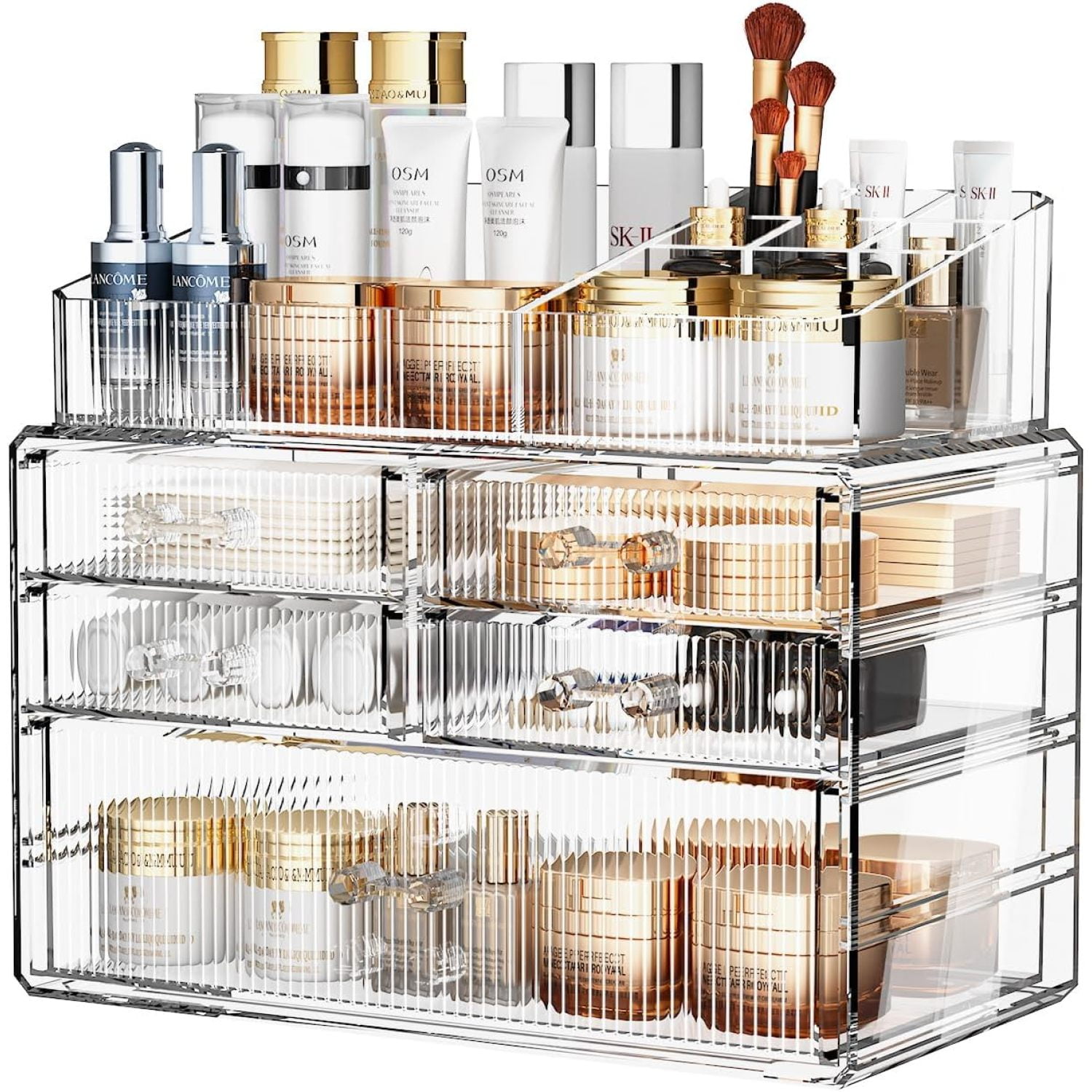 YBQF Stackable Storage Drawers, Acrylic Bathroom Counter Organizer ...