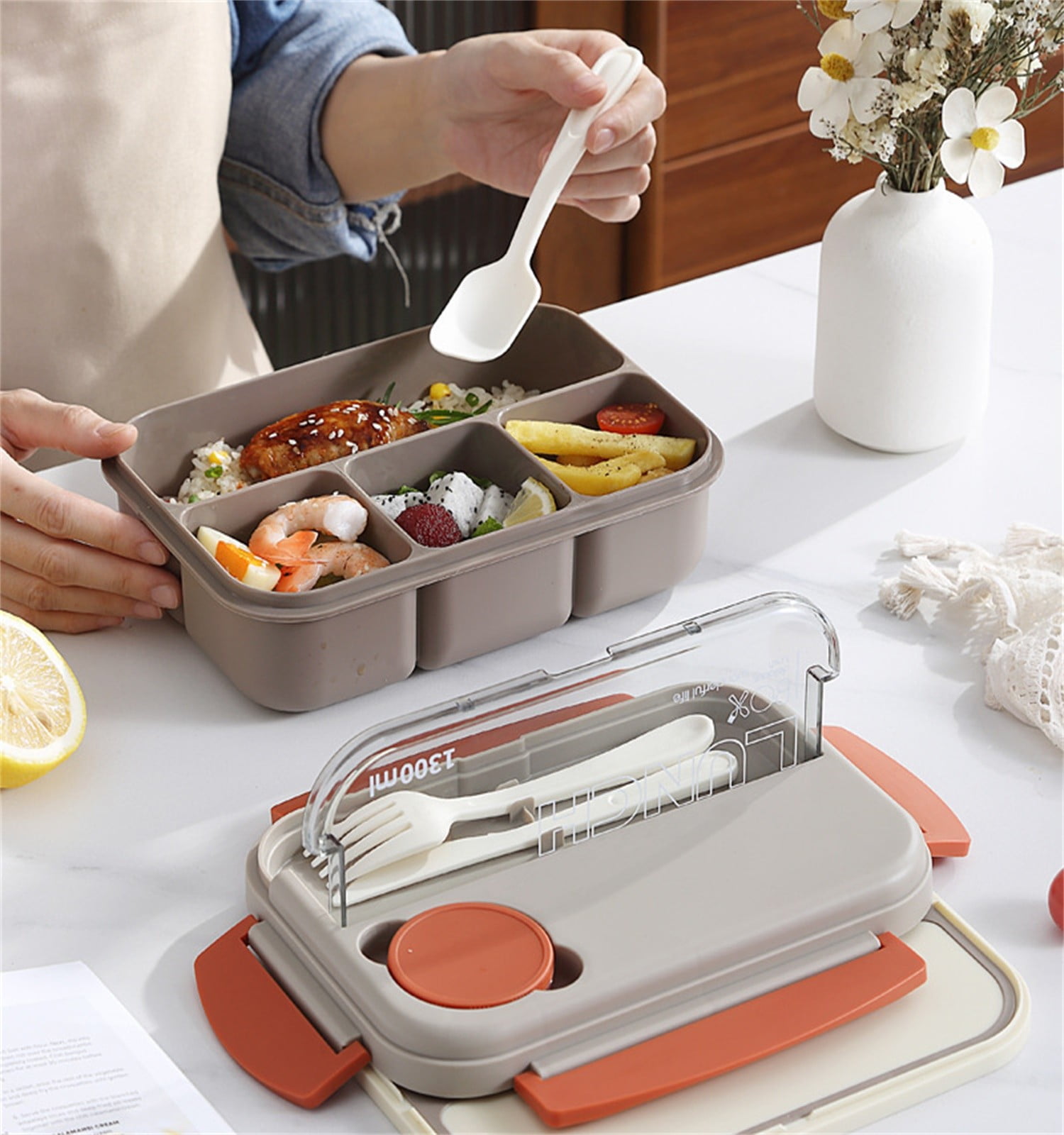YBWZH Clearance Food Storage Friendly Four Grid Plastic Student Lunch ... YBWZH Clearance Food Storage Friendly Four Grid Plastic Student Lunch ...
