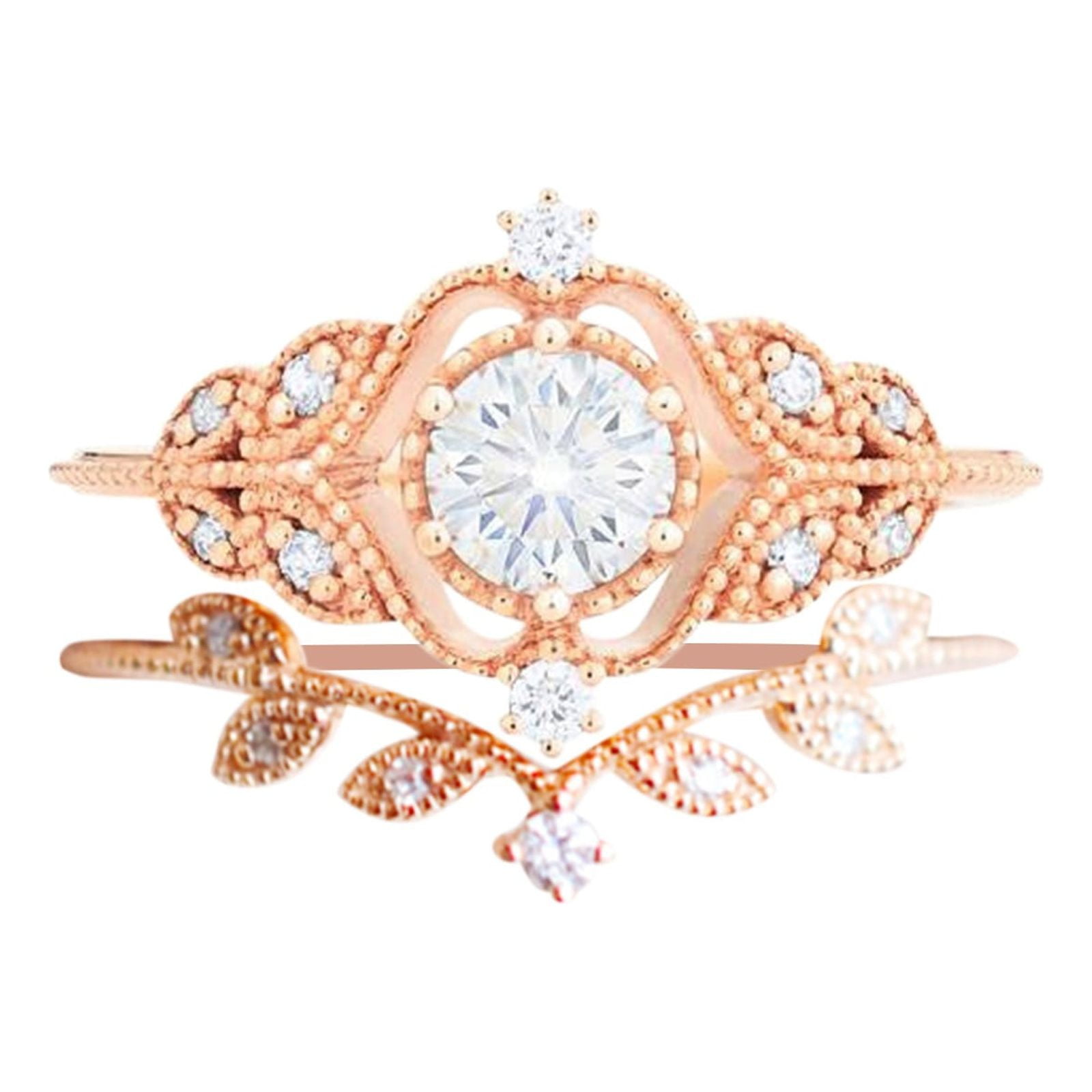 YBWZH Rings 2PC Delicate Design Fashion Ring Light High Grade Ring ...