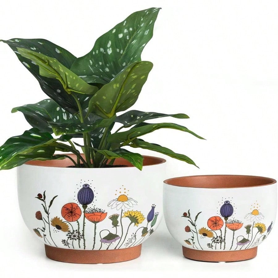 YBX 8 Inch 6 Inch Terracotta Pots Plant Pots Indoor Flower Pots For ...