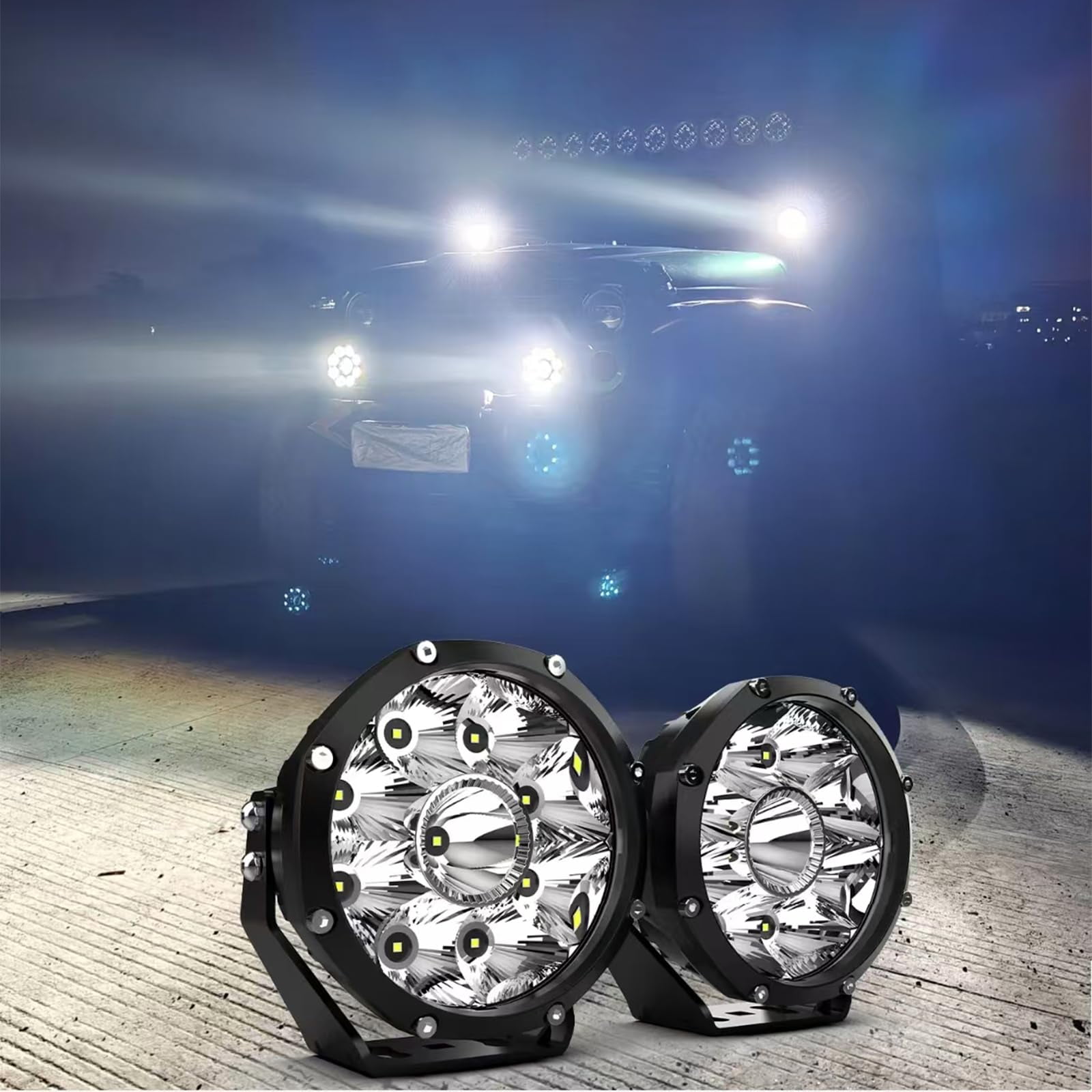 YBYZ-5 Inch LED Pod IFF17 Light, 90W 10400LM Super Spot Round LED Off ...