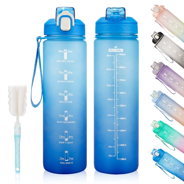 YC Kitchen Motivational Water Bottle with Time Marker- Water Bottles ...