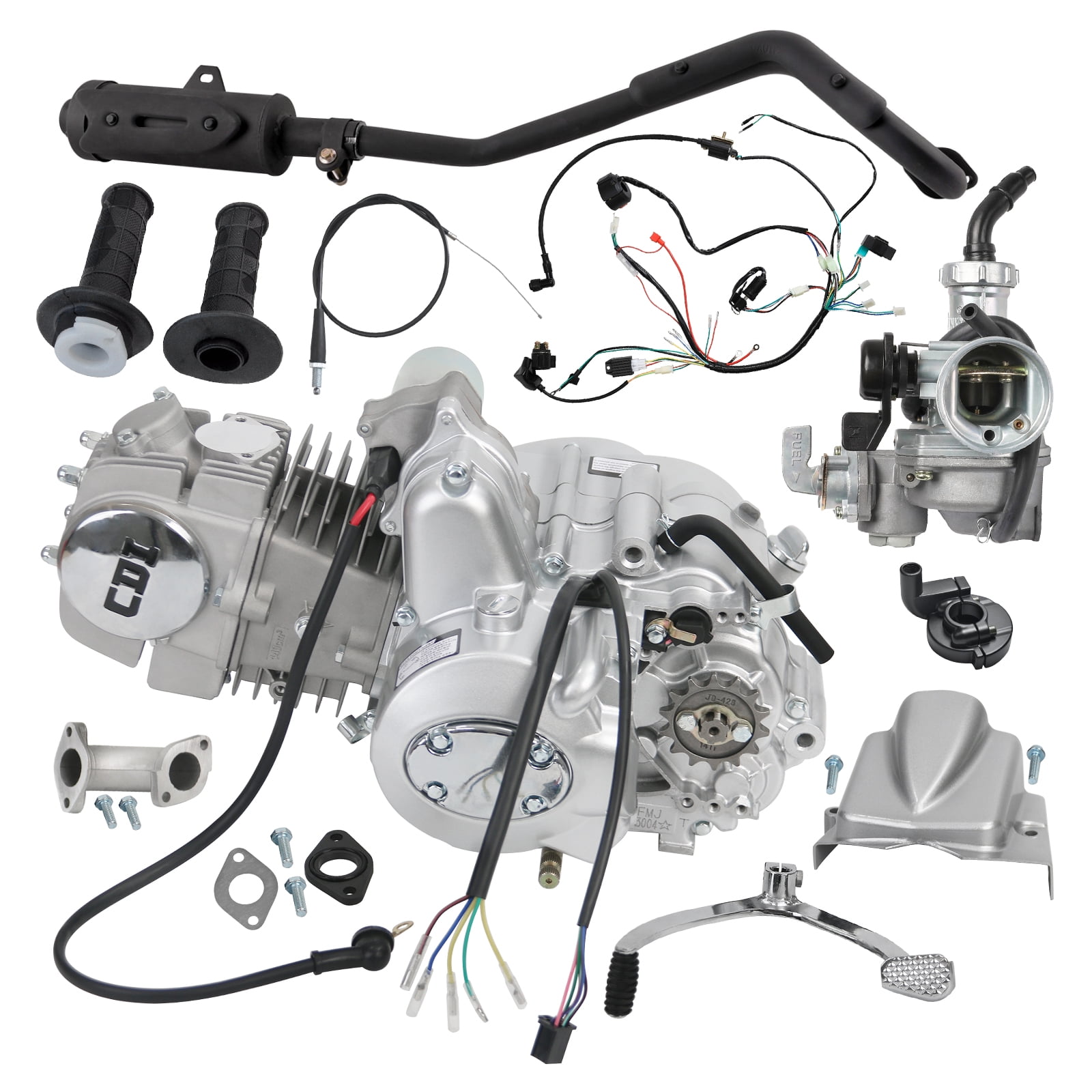 YC Yier Complete 140cc Engine Motor Kit Semi Auto Electric Start 4 ...