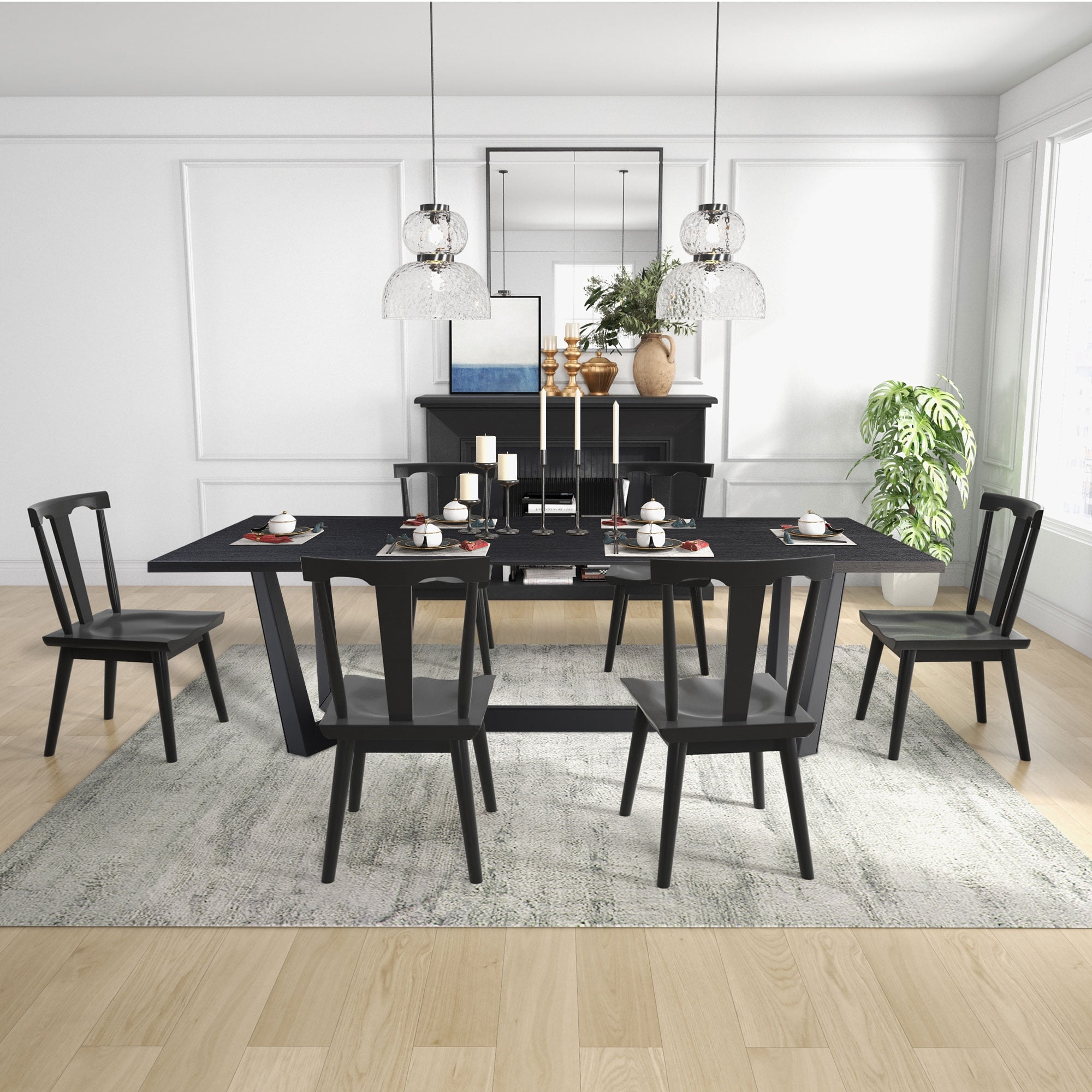YC hot sale MDF Dining Table Mid Century Modern for Dining Room Balcony ...