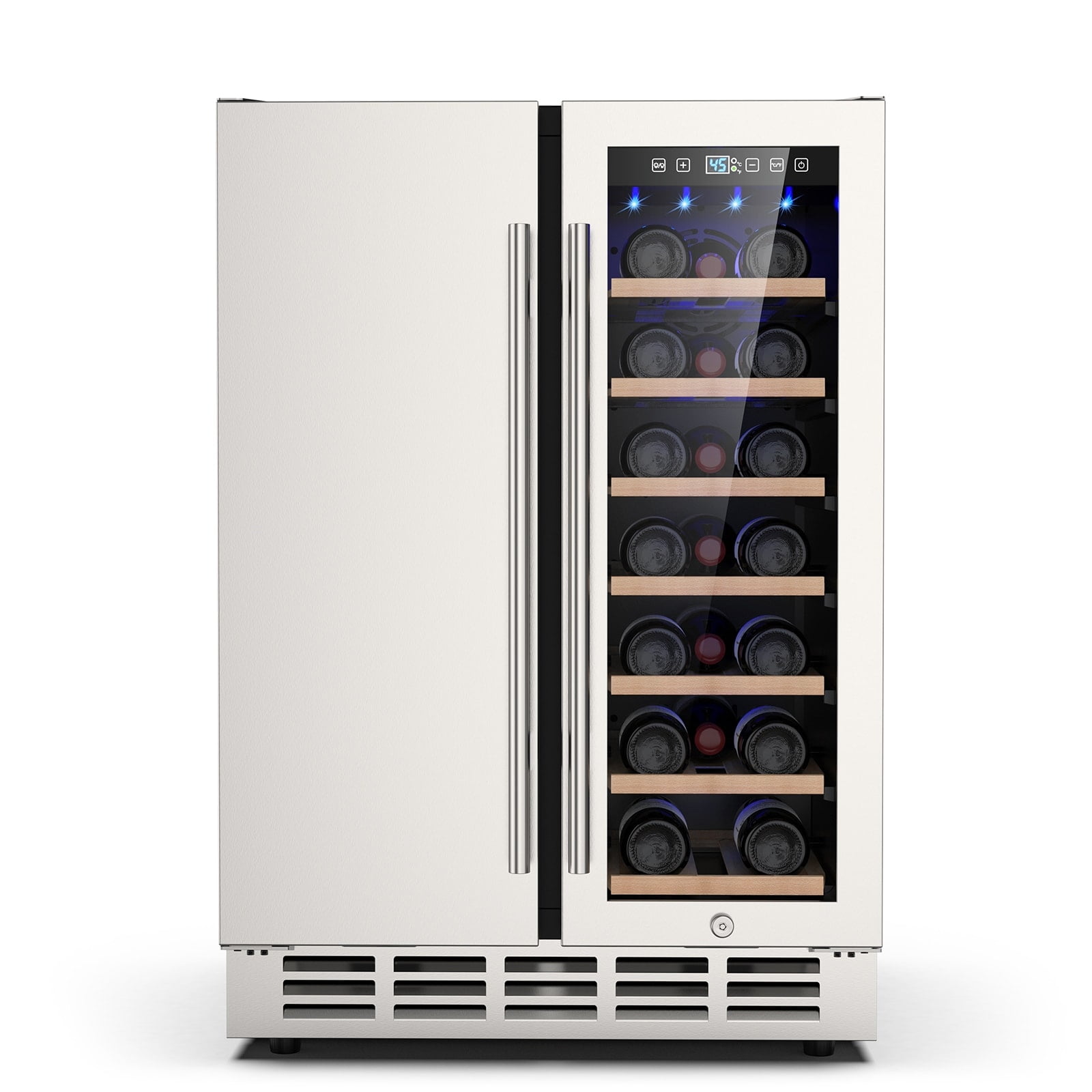YC120-2D Dual foam door 24 Inch Beverage Refrigerator, Built-in ...