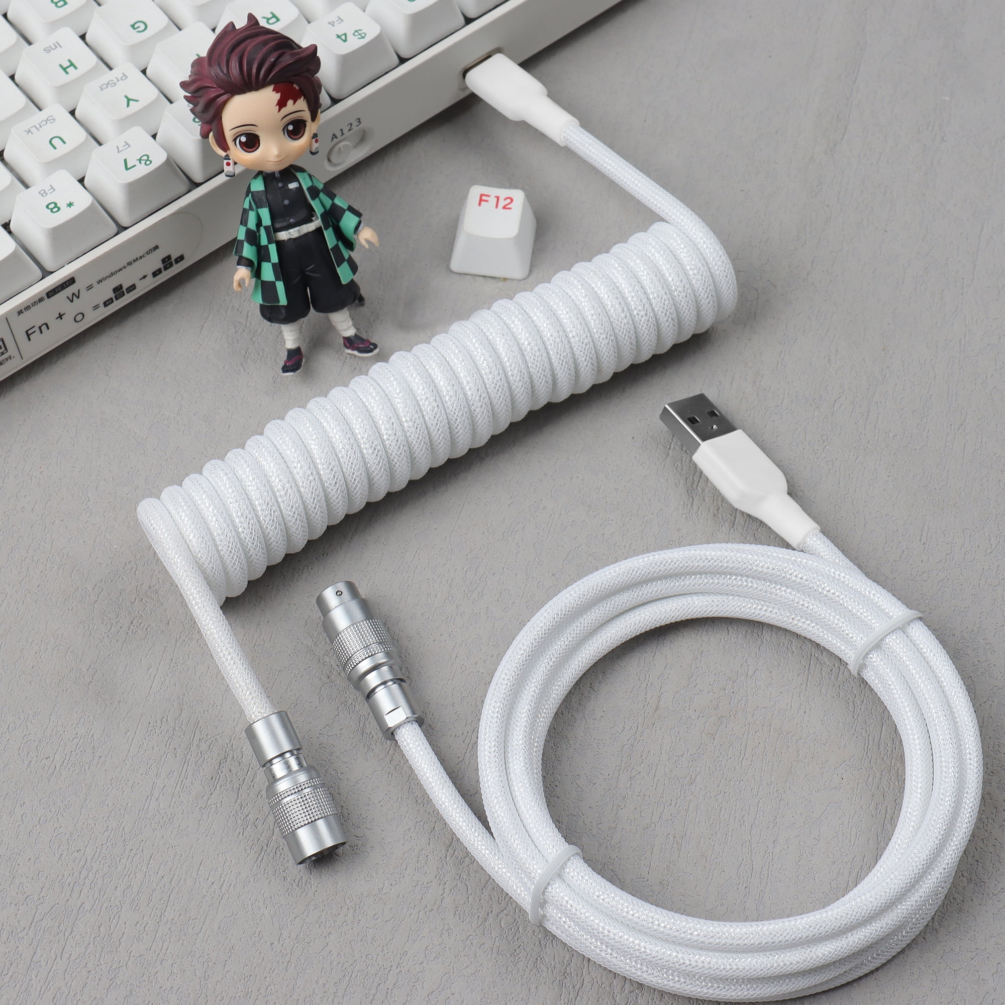 YC8 Usb c Paracord Keyboard Cable aviator Connector Cable Usb c Coiled ...