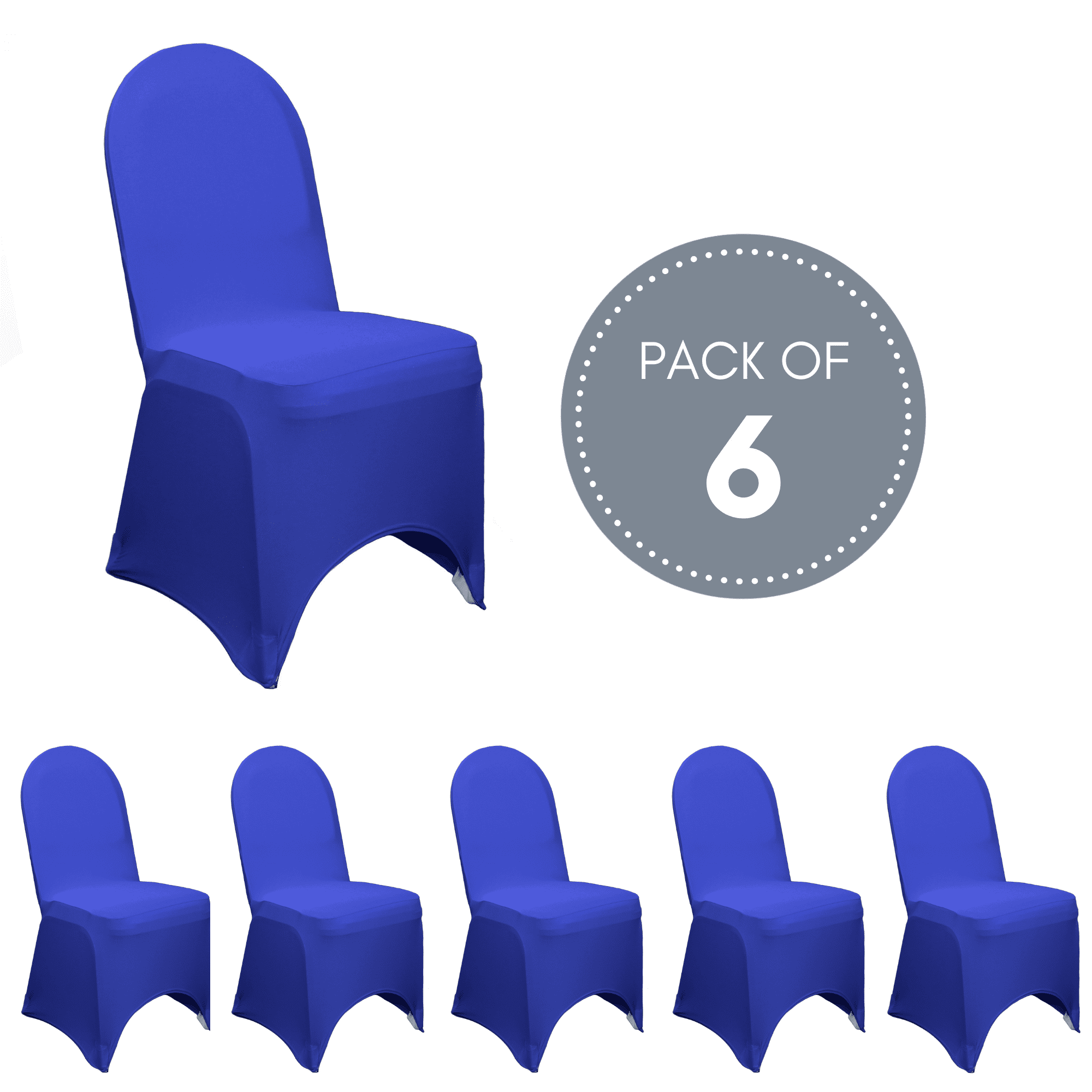 YCC Linens - 6 Pack Stretch Spandex Banquet Chair Covers - Royal Blue ...