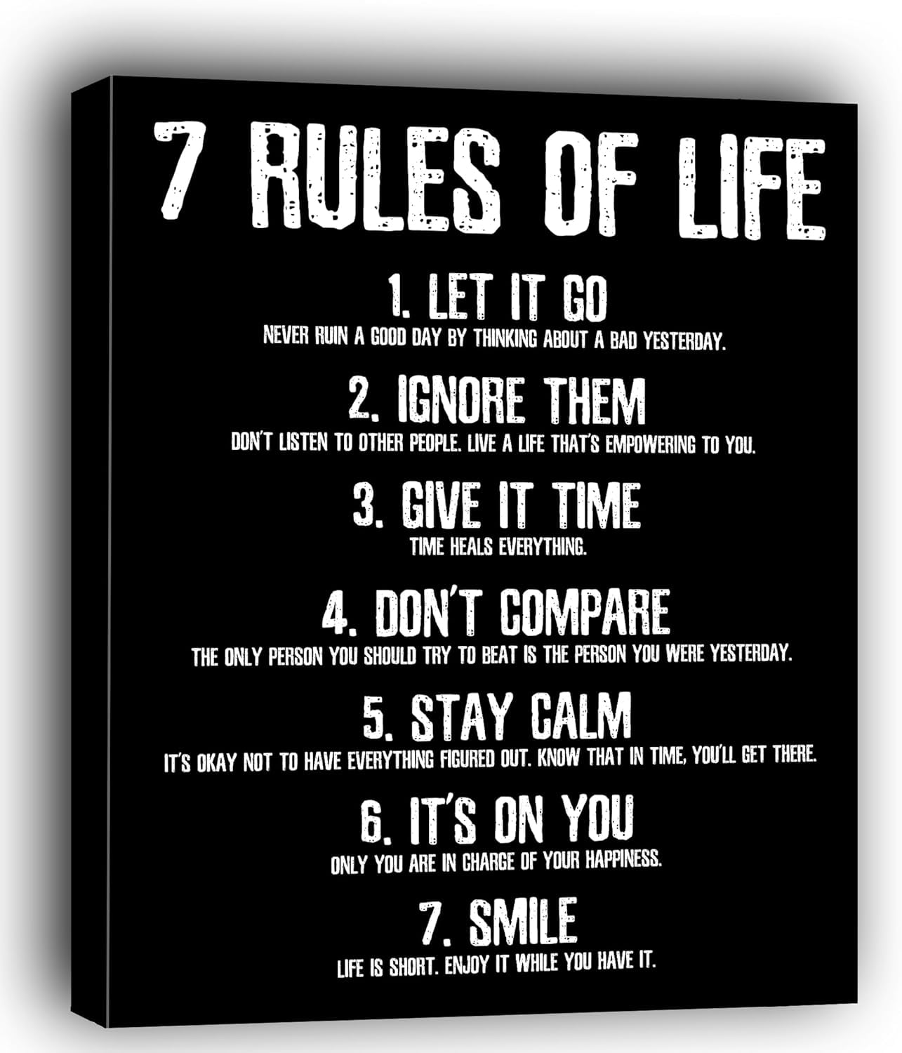 YCCJ-7 Rules of Life Motivational Poster - 12.5 x 15 Inches Unframed ...