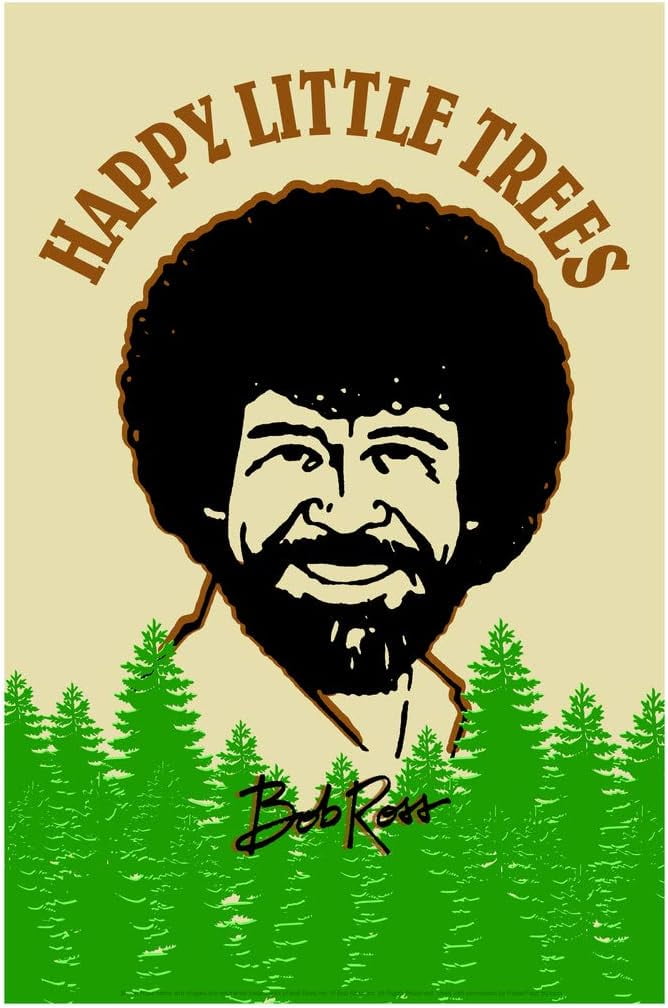 Bob Ross Happy Little Trees Retro Art Bob Ross Poster Bob Ross Collection Bob Art Painting Happy ...