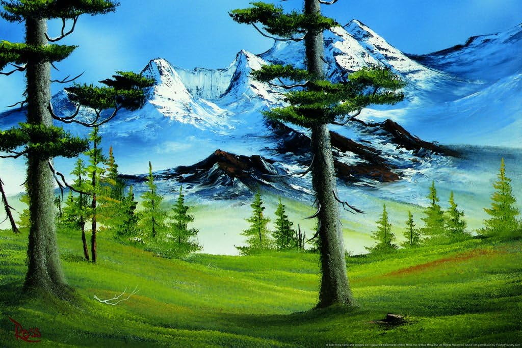 YCCJ-Bob Ross Mountain Glory Art Print Painting Bob Ross Poster Bob ...