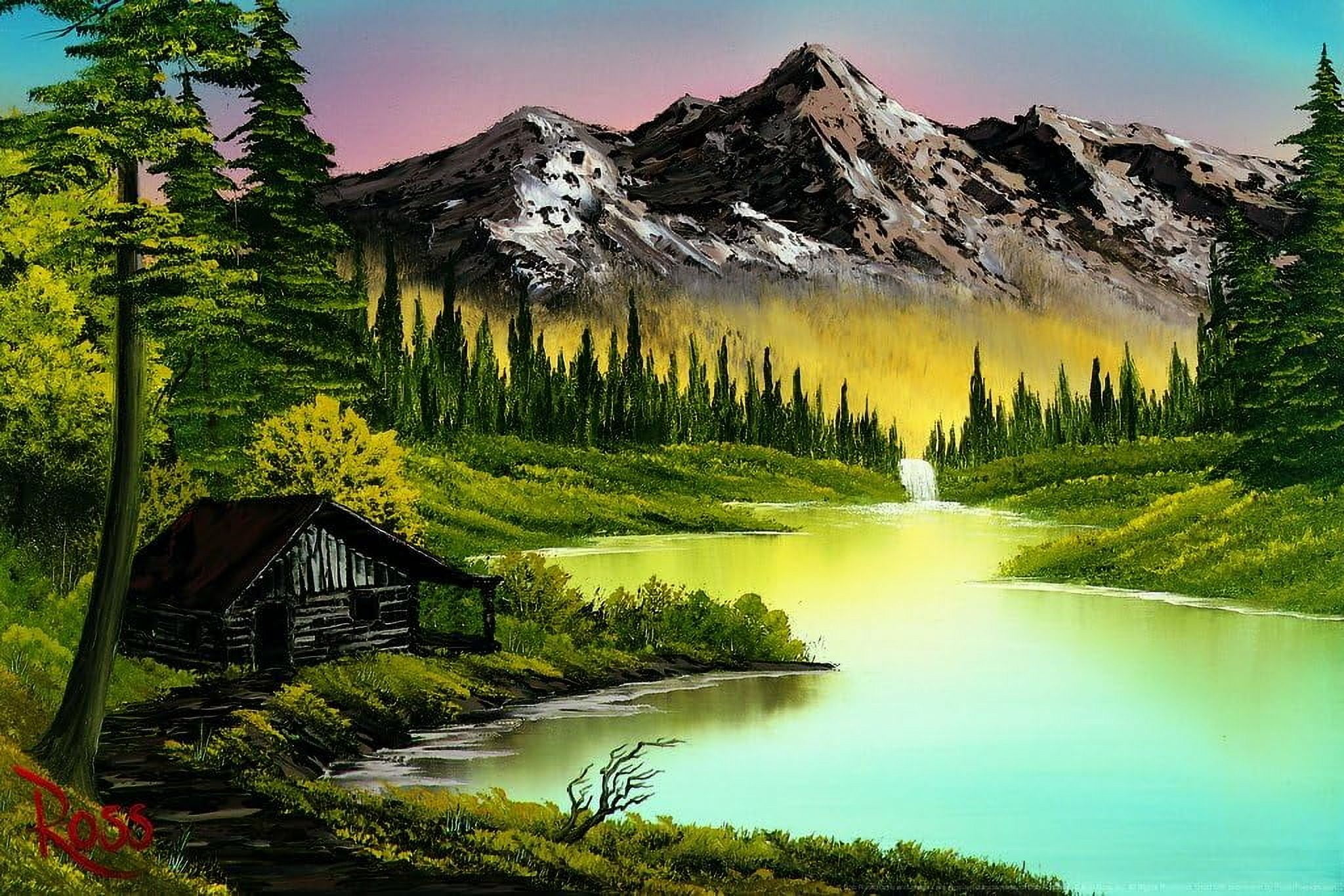 YCCJ-Bob Ross Mountain Retreat Art Print Bob Ross Poster Bob Ross ...