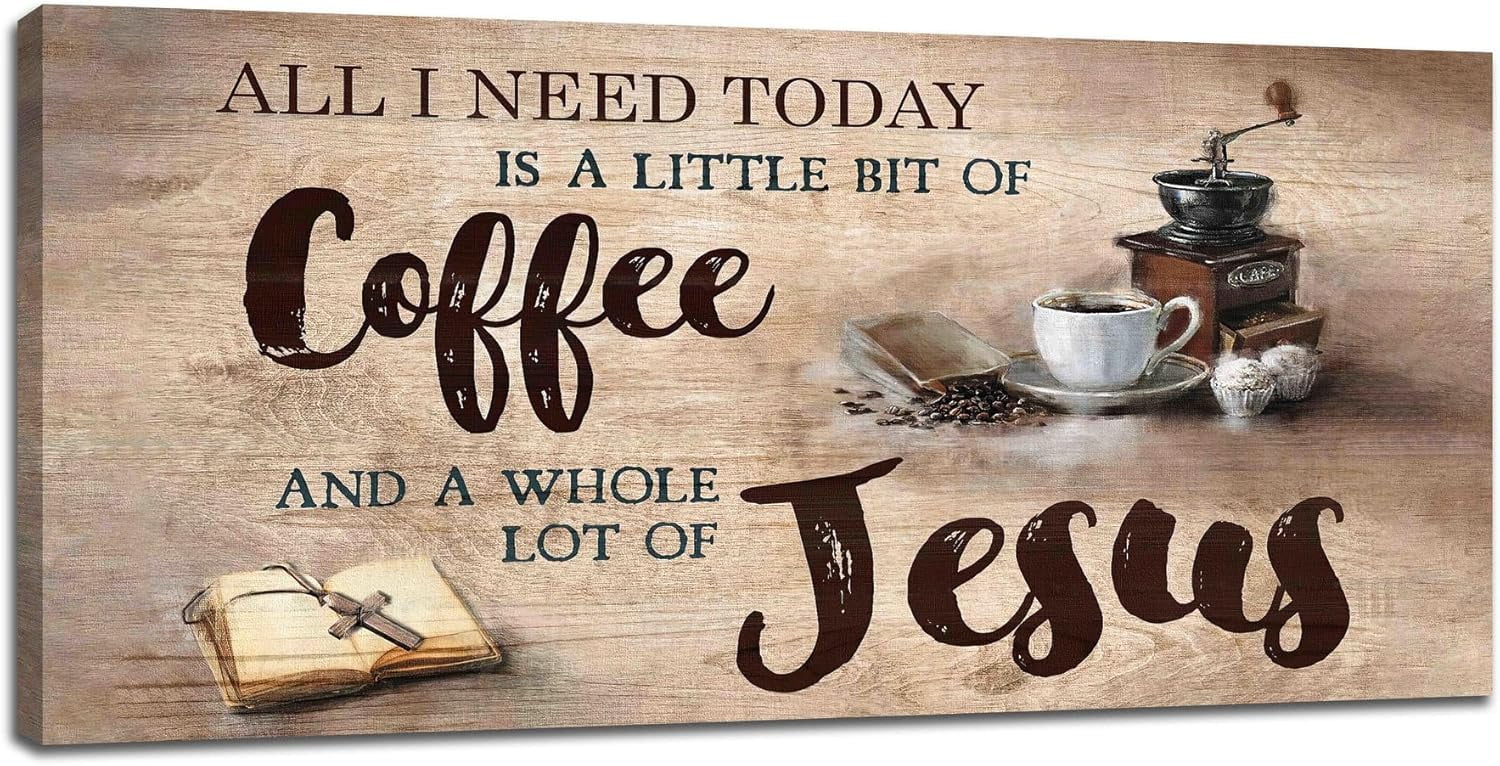 YCCJ-Coffee Large Wall Art 30x60 inch Christian Coffee Wall Art Jesus ...