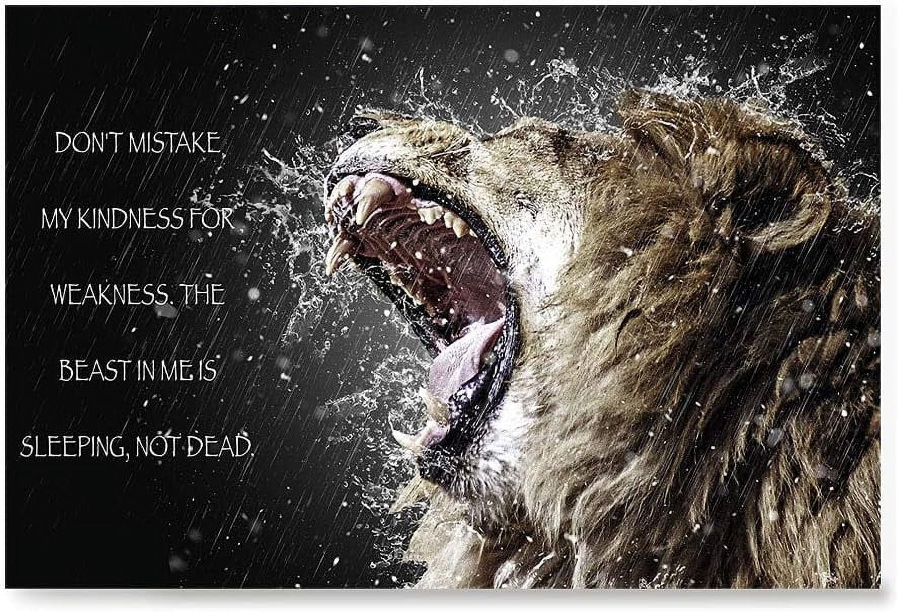 YCCJ-Ezposterprints Most Popular Lion Theme Quote Posters Power Strength Brave Beast ...