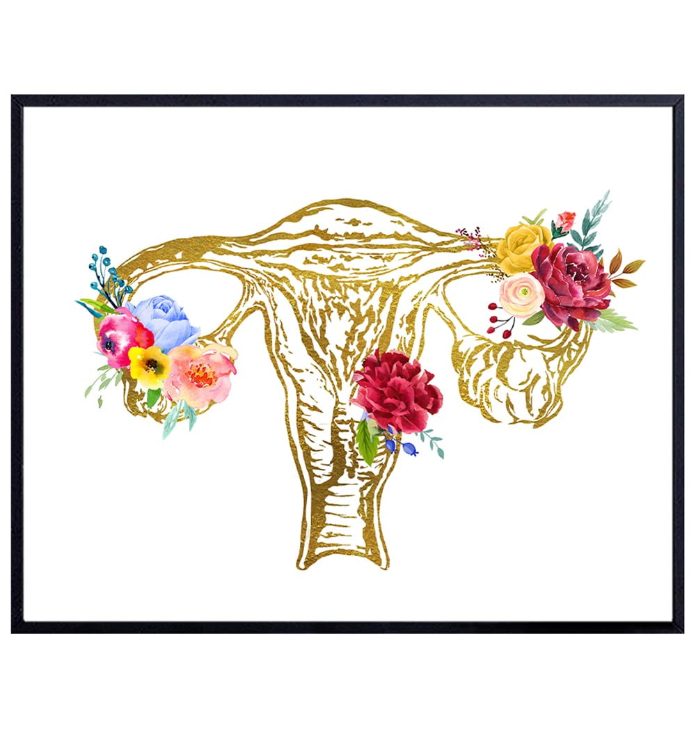 YCCJ-Female Anatomy Fertility Wall Art - Unique Gift for Women, OBGYN ...