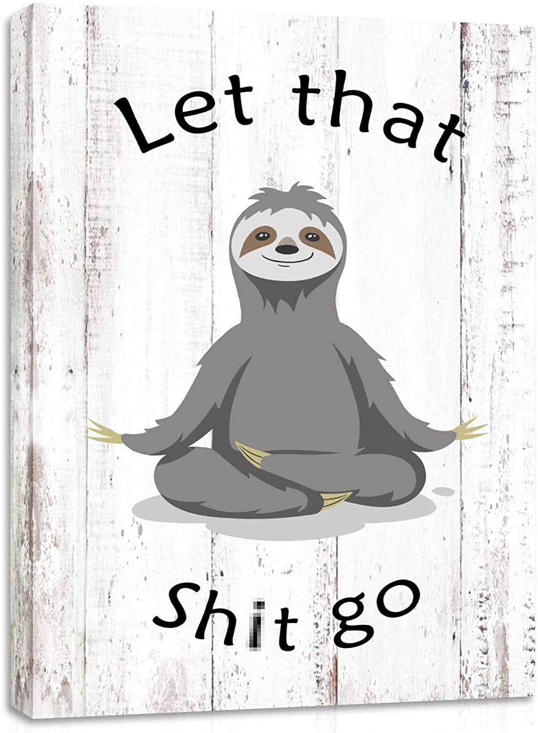 YCCJ-Funny Bathroom Wall Art Picture Cute Yoga Sloth with Inspirational ...