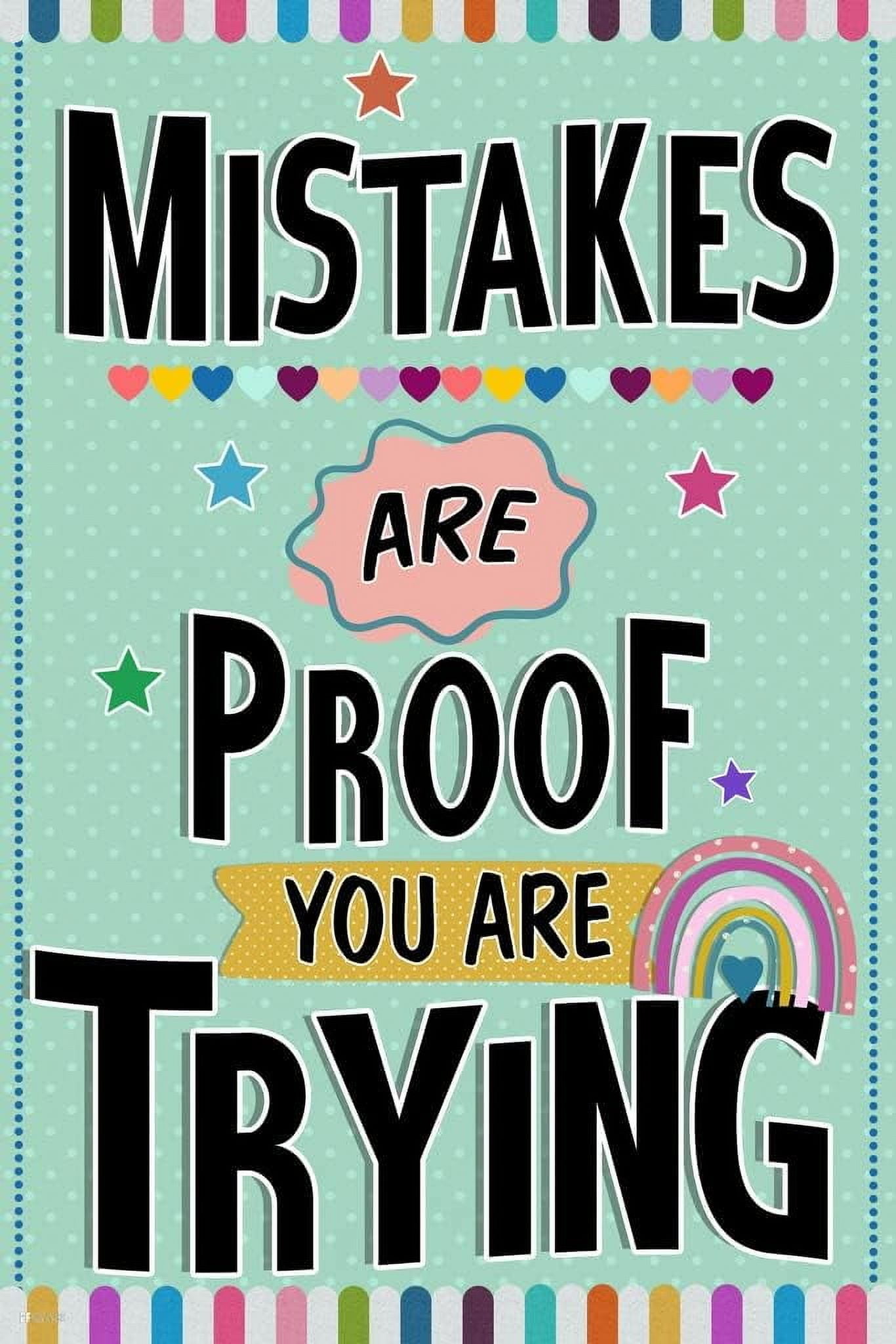 YCCJ-Growth Mindset Mistakes Poster For Classroom Decoration ...