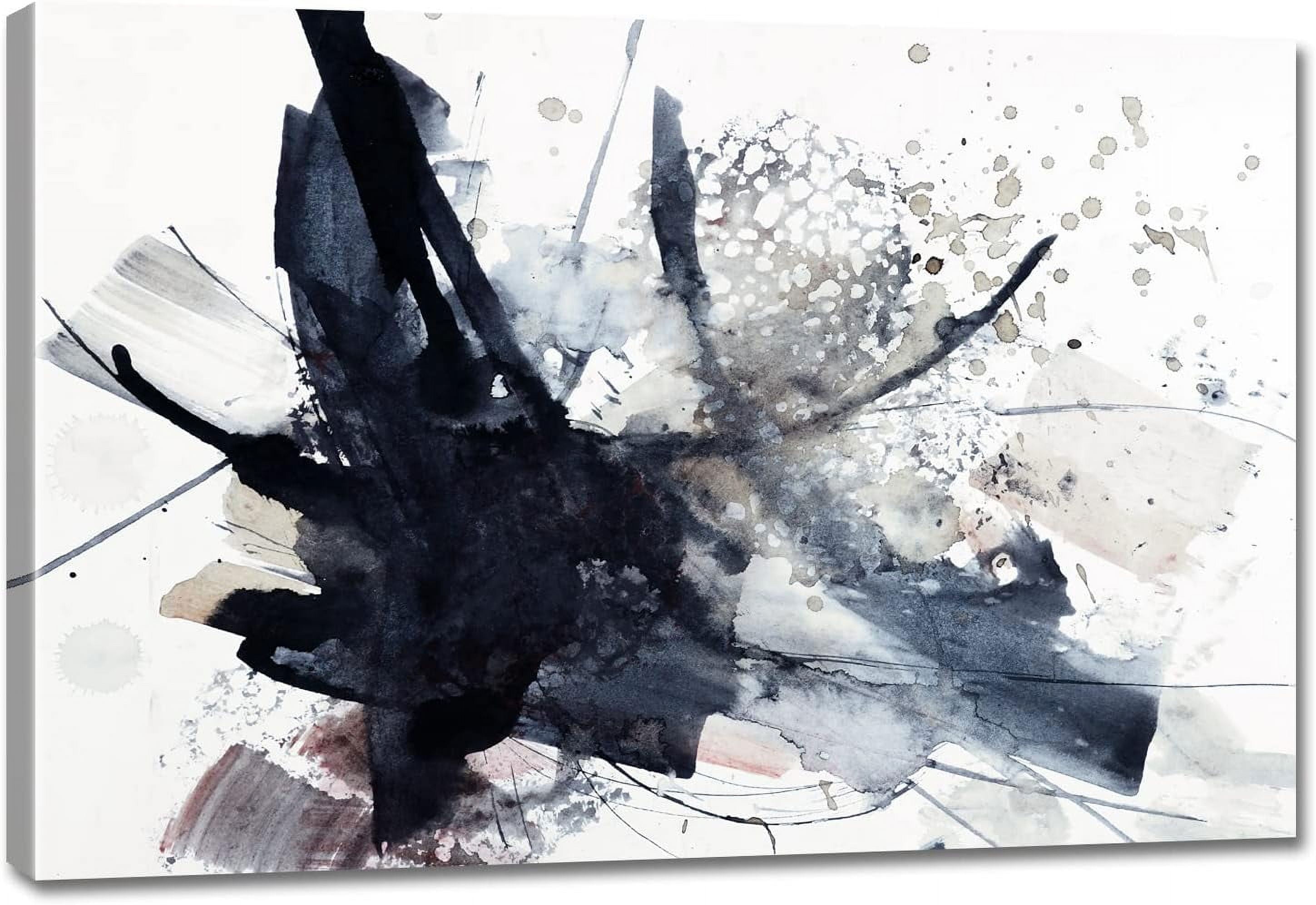 Canvas Wall Art Modern Abstract Art Paintings Dark Blue Graffiti on ...