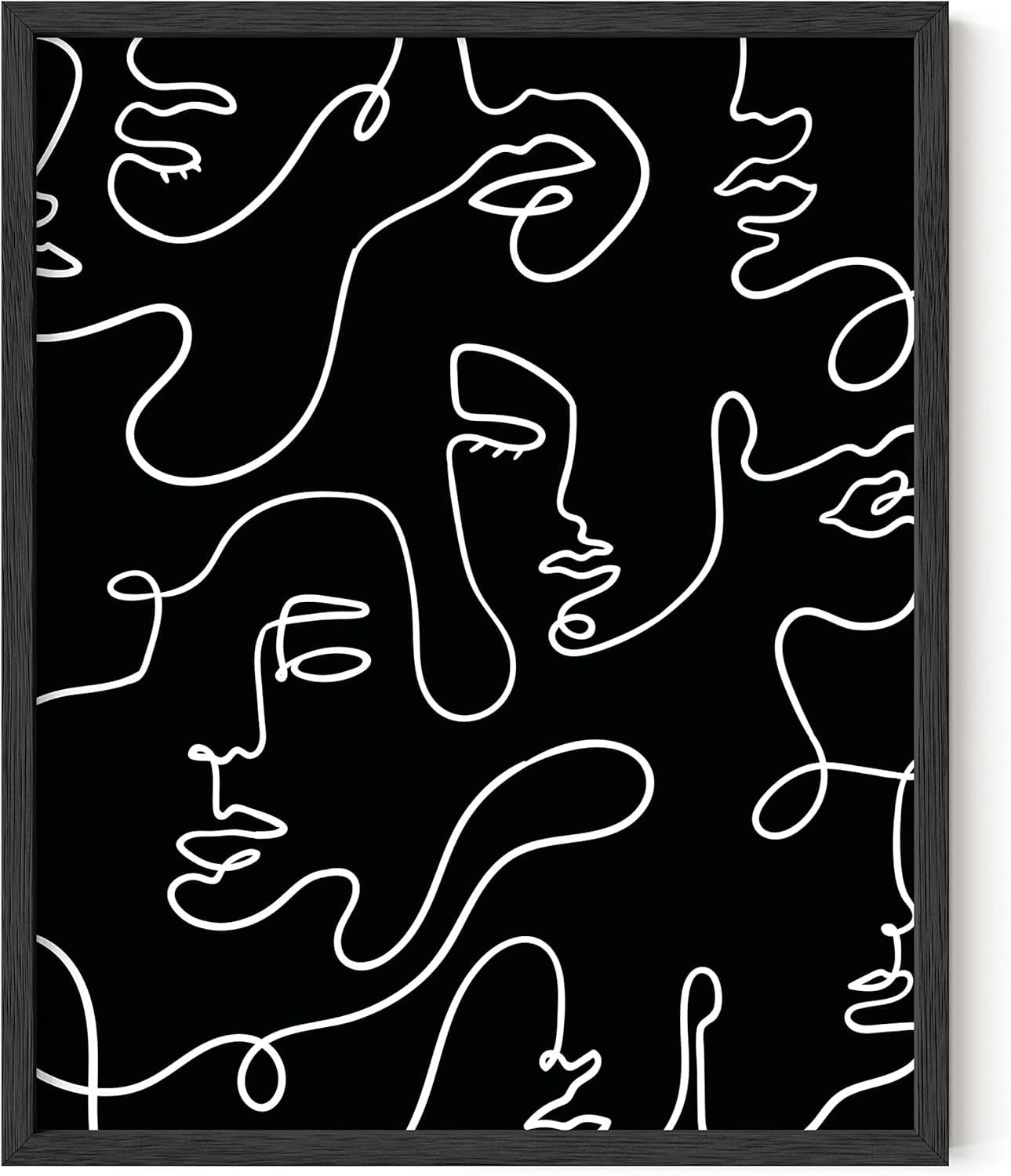 YCCJ-Line Art Wall Decor - Wall Art Woman Silhouette Minimalist Line ...