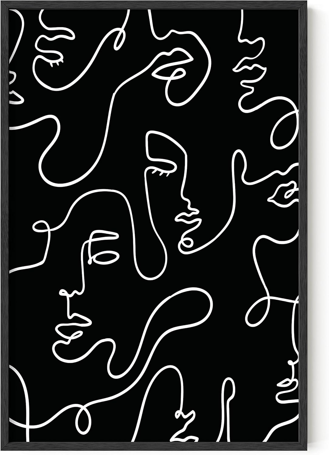 YCCJ-Line Art Wall Decor - Wall Art Woman Silhouette Minimalist Line ...