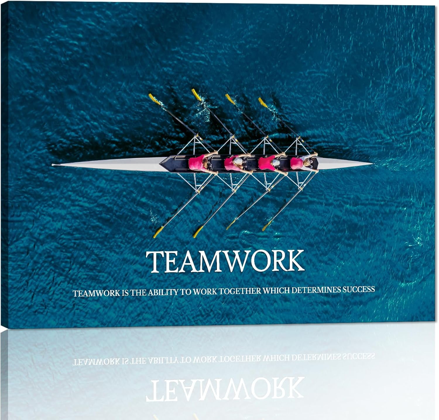 YCCJ-Motivational Poster Canvas Wall Art Mindset is Everything Teamwork Entrepreneur Motto ...