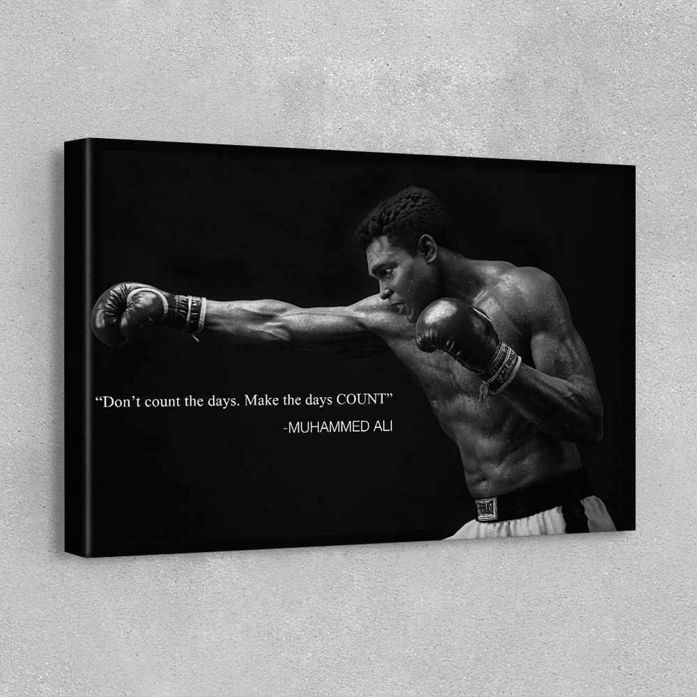 YCCJ-Muhammad Ali Quote Boxing Legend Quote Poster Black and White ...