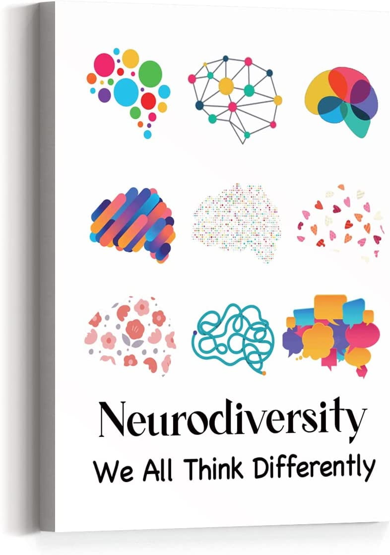 YCCJ-Neurodiversity Wall Decor,Mental Health Wall Art,Therapy Office ...