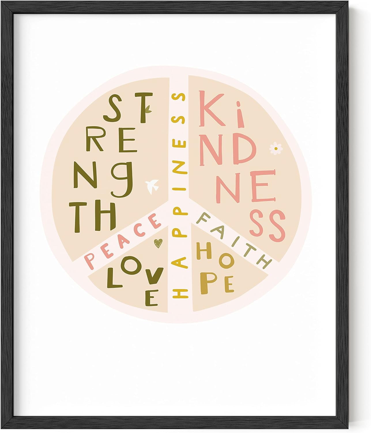 YCCJ-Peace Sign Wall Decor Self Love Posters Positive Affirmations Wall ...