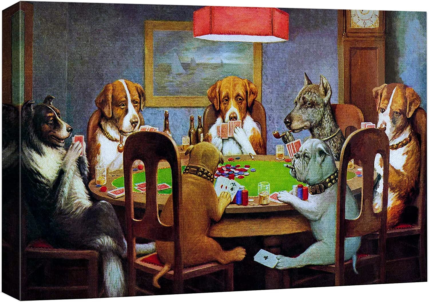 YCCJ-Pokers Dogs (or Dogs Playing Cards) by C. M. Coolidge Canvas Print ...