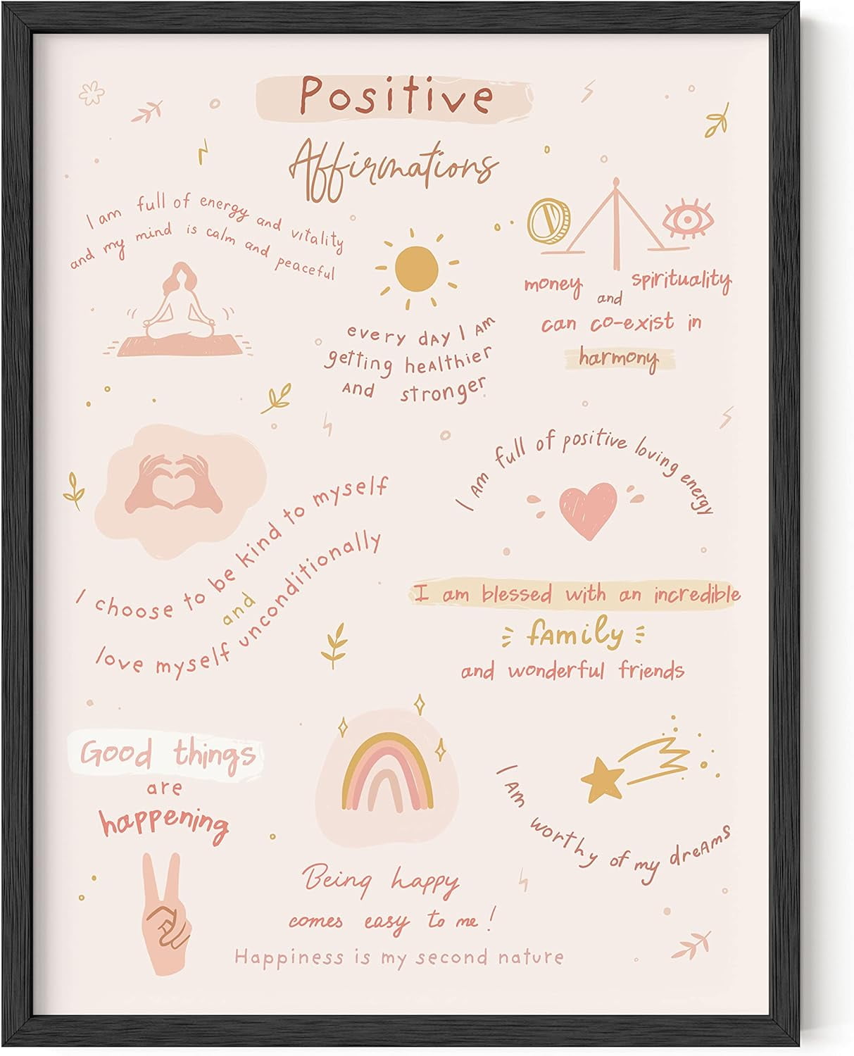 YCCJ-Positive Affirmations Positive Quotes Wall Decor Positive ...