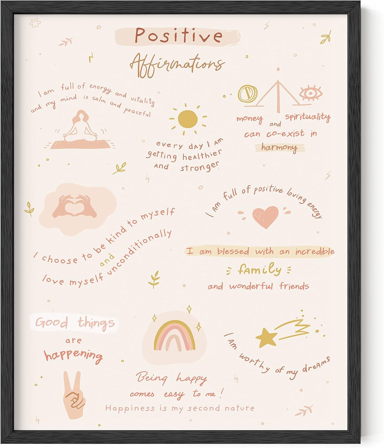 YCCJ-Positive Affirmations Positive Quotes Wall Decor Positive ...