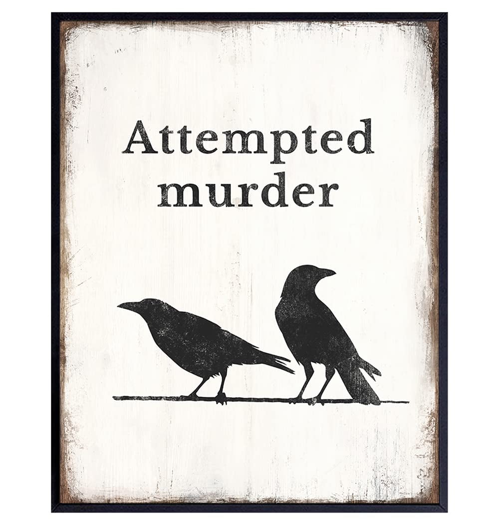 KSIW-Raven Crow Typography Wall Art 11x14 Poster - Gothic Wall Decor ...