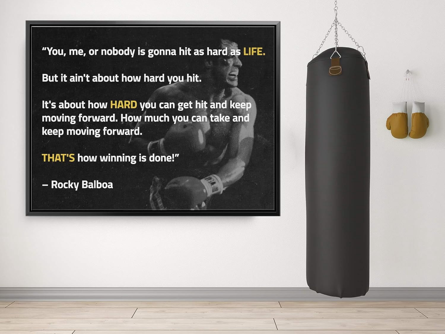 YCCJ-Rocky Balboa Quote Canvas Print | Motivational Quote Wall Art ...