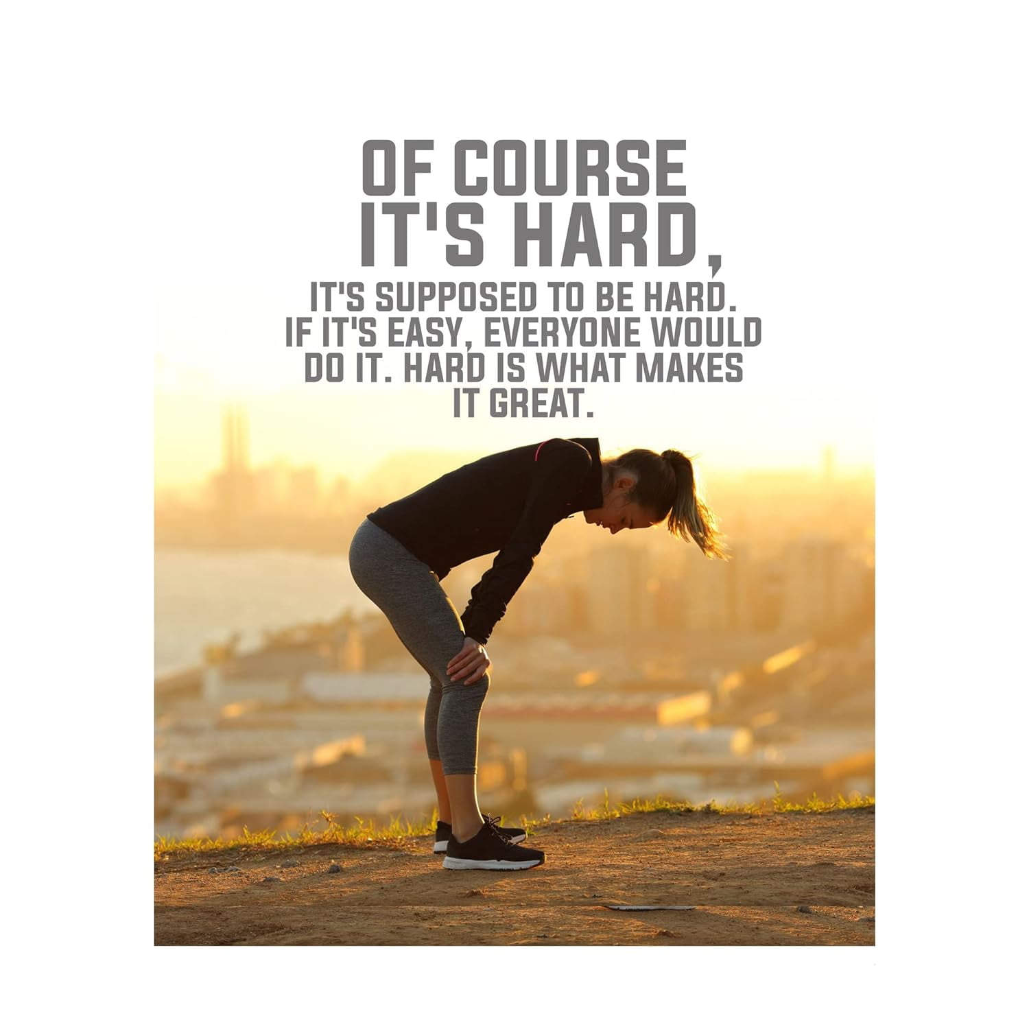 YCCJ-What Makes It Great - Motivational Wall Art Print, Modern Fitness ...
