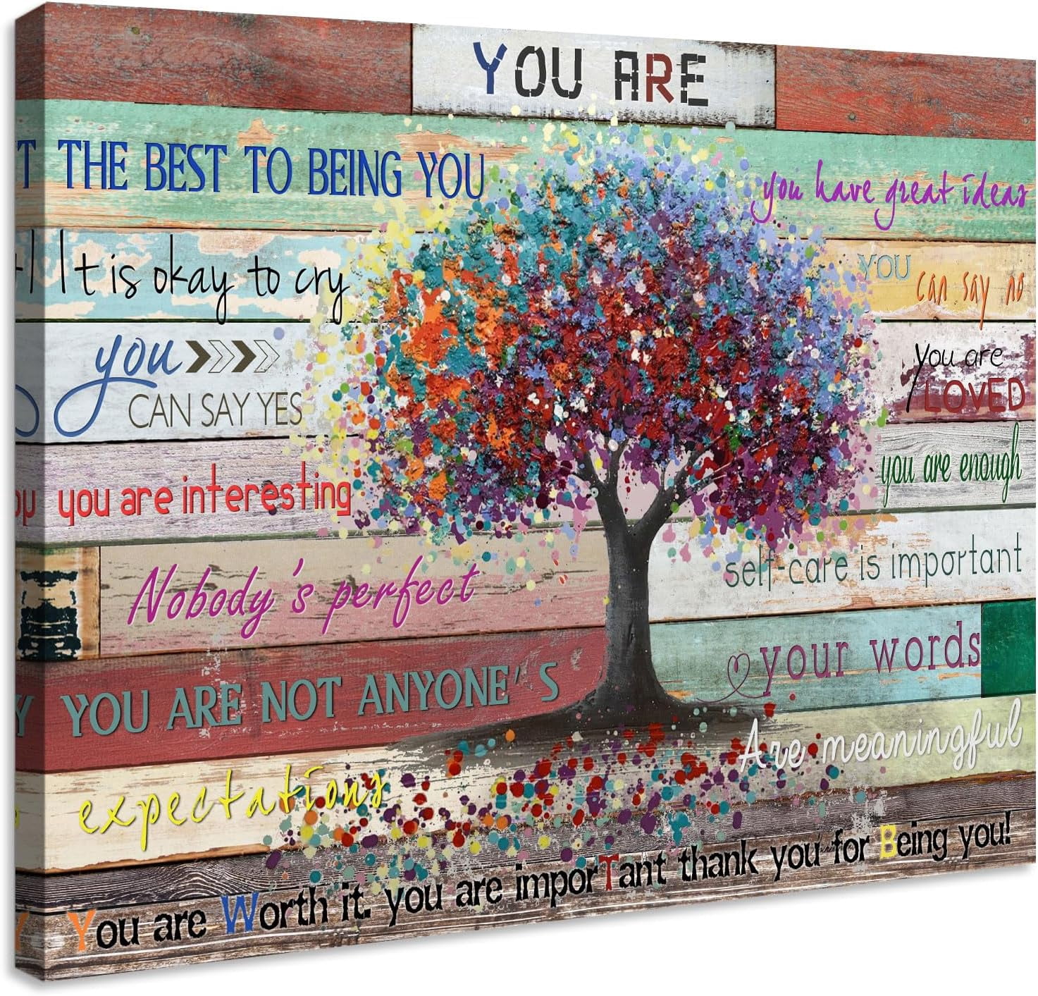 YCCJ-You Are Inspirational Wall Art Self Motivational Quotes Canvas ...