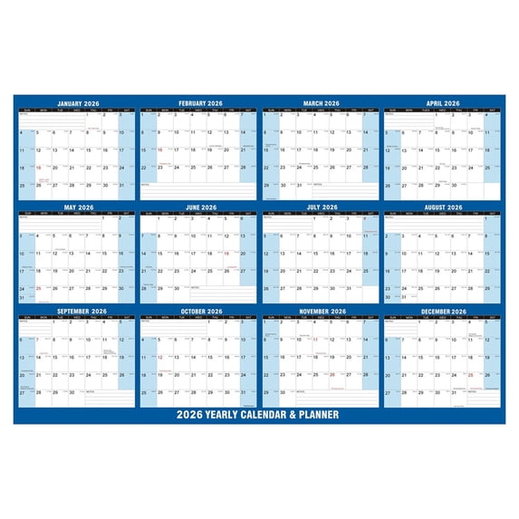 YCCMML Calendar 2026 Reusable Wall Calendar, Double-Sided Erasable ...