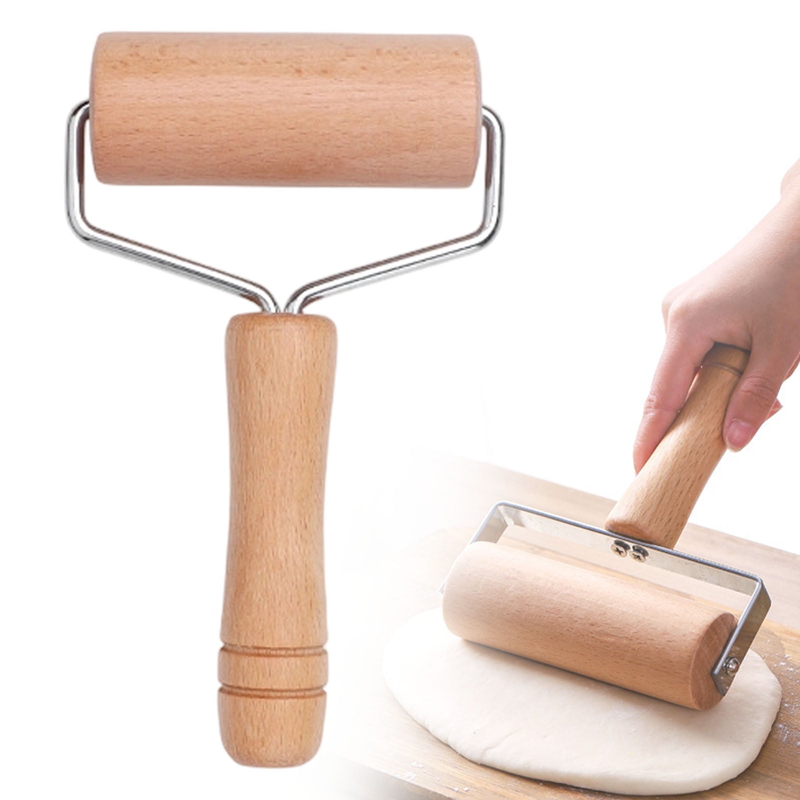 YCCMML Rolling Pin, Wooden Dough Roller for Pizza, Pastry & Dumpling ...