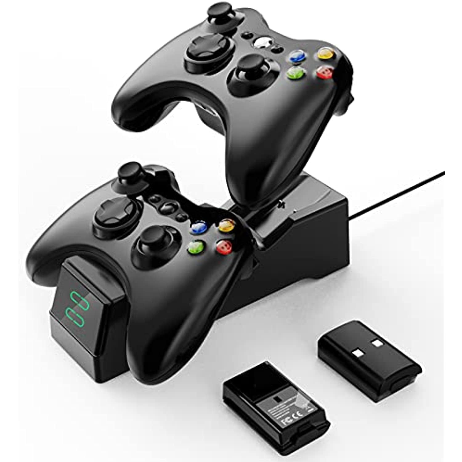 YCCTEAM Xbox 360 Controller Charger, Dual Dock with 2x1200mah ...
