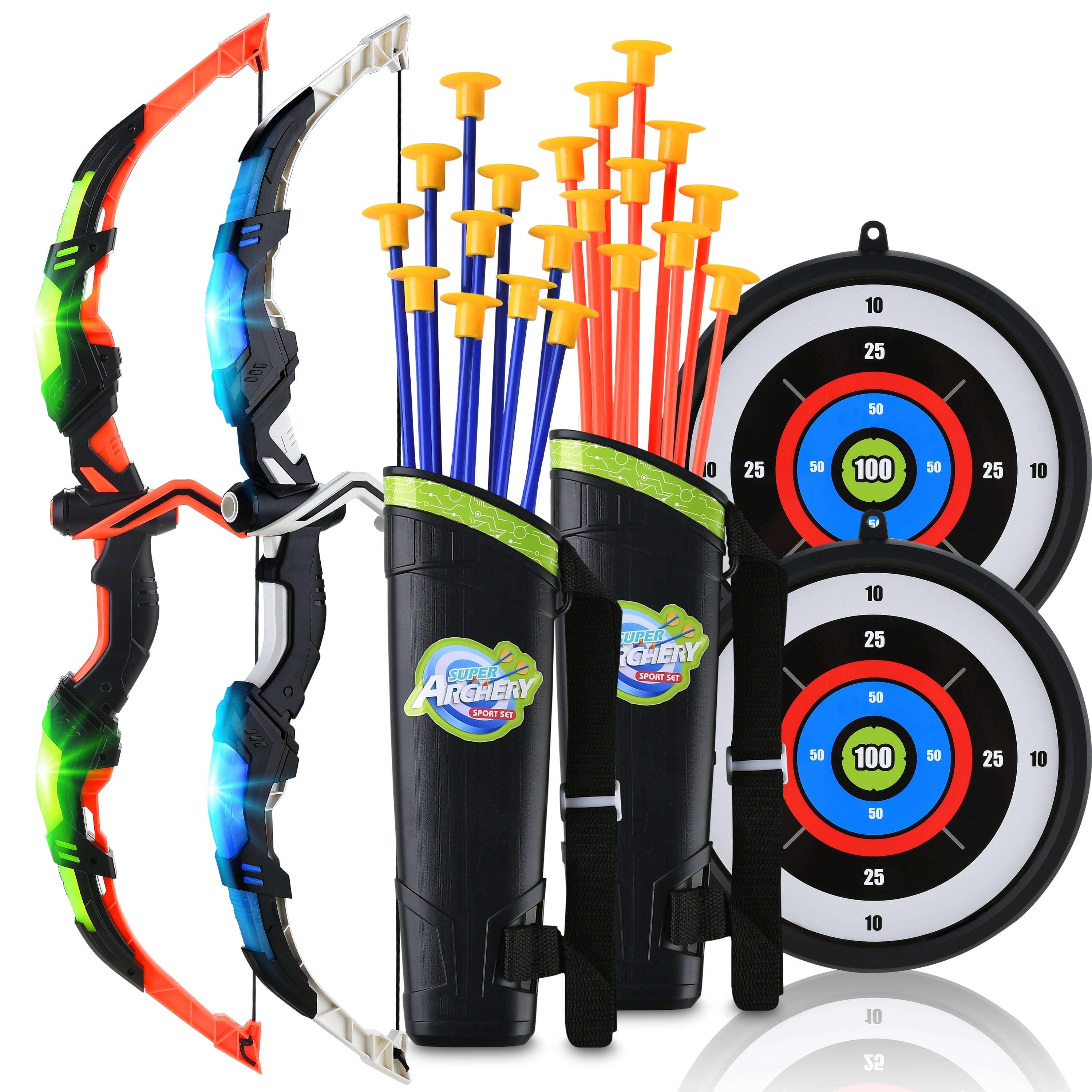 YCFUN 2 Pack Bow and Arrow Toy Set for Kids Boys Girs with Target ...