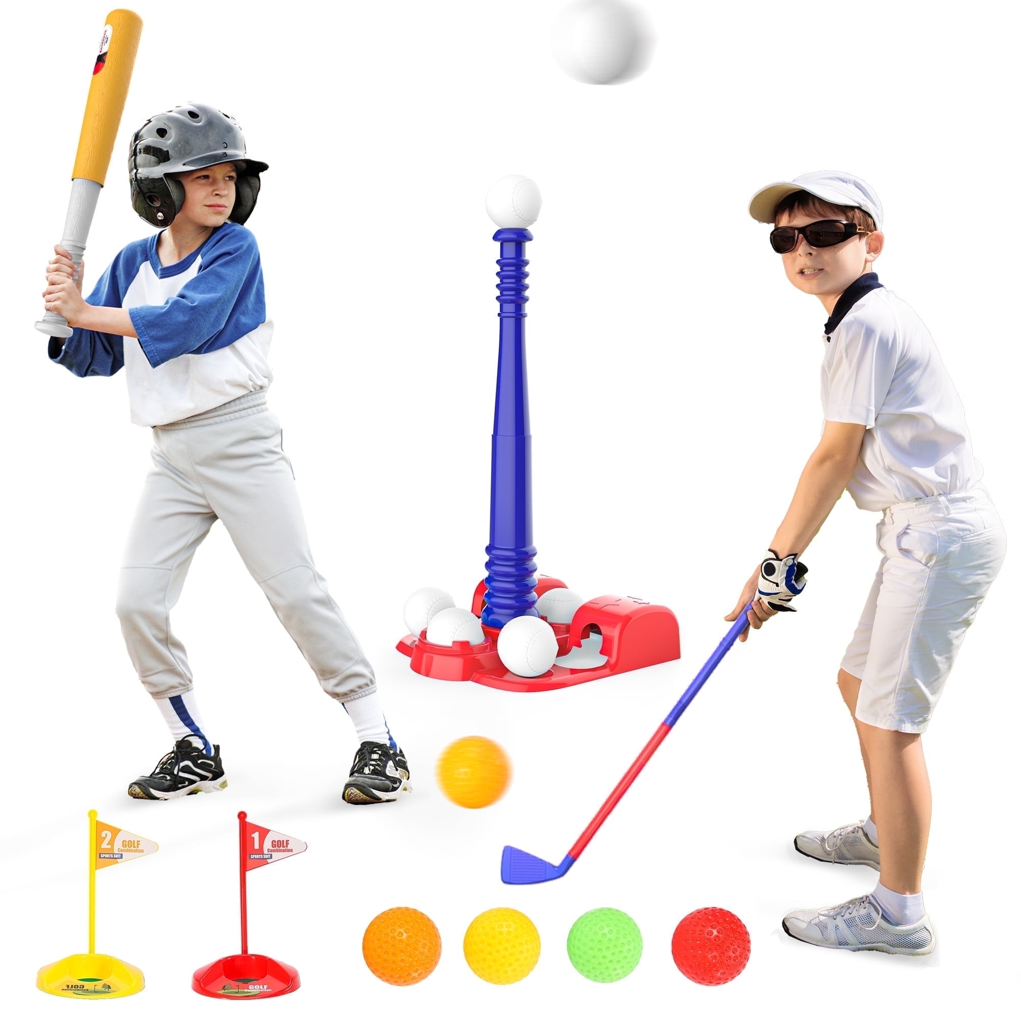 YCFUN Kids T-Ball Set & Golf Toy Set for Kids Toddlers, Outdoor ...