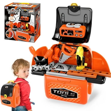 Kids Tool Bench Set, Wooden Tool Workbench for Toddlers, Pretend Play ...