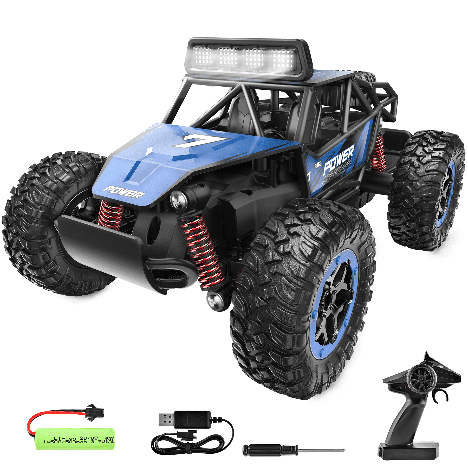 YCFUN Remote Control Cars for Kids, 1:20 Scale RC Crawler with LED ...