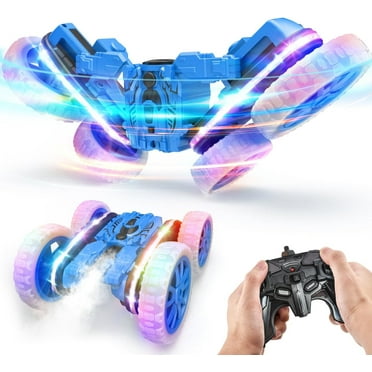 Remote Control Car Double Sided 360°Rotating 4WD RC Cars with Headlights 2.4GHz Electric Race ...