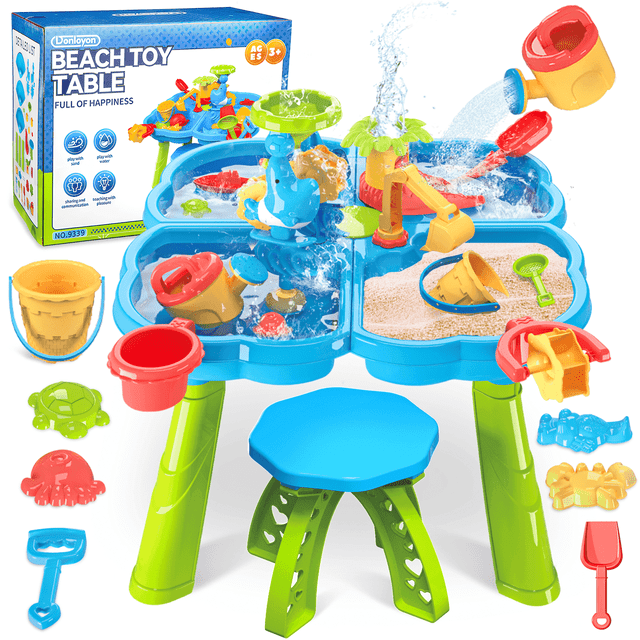 Water Table, YCFUN Outdoor Toys 4-in-1 Water Tables for Toddlers Kids ...