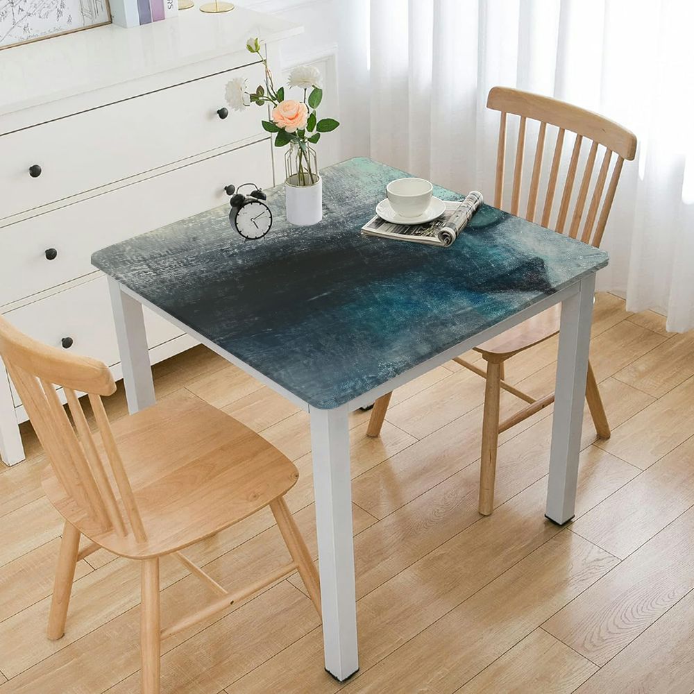 nygtbtfer Modern Teal Turquoise Square Tablecloth with Elastic Edge ...