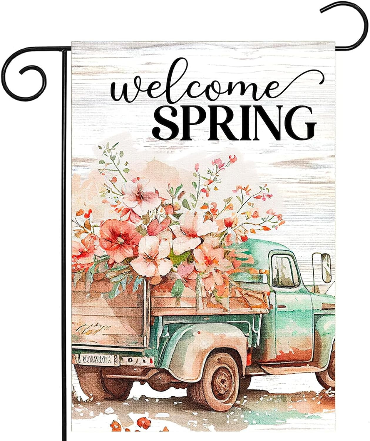 YCHII Spring House Flag 28x40 Inch Double Sided Outdoor Welcome Floral ...