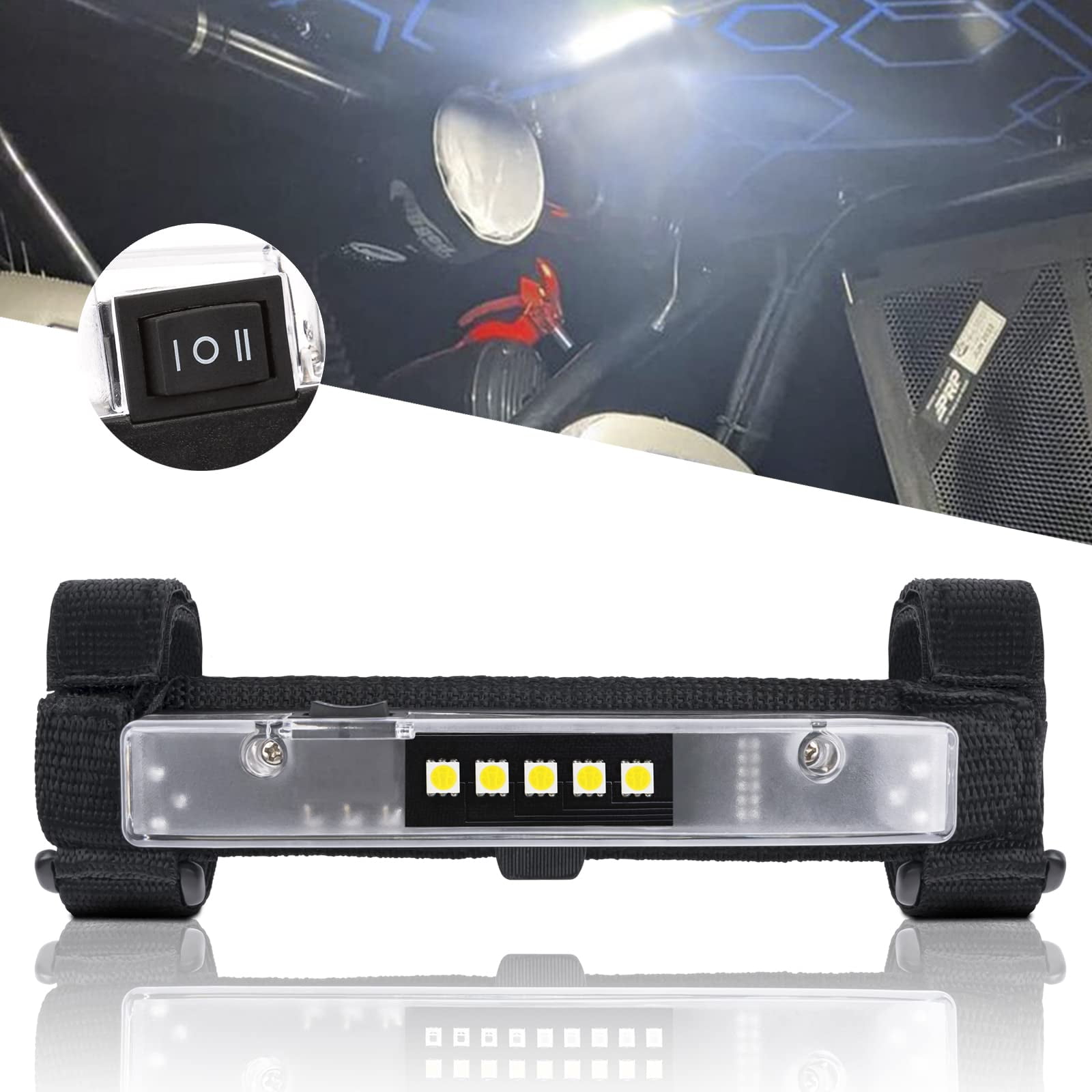 YCHOW-TECH UTV LED Dome Light Universal Roll Bar Mount UTV Dome Light ...