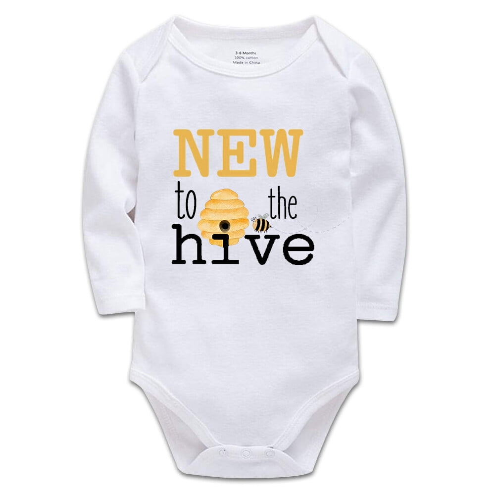 YCICIVDee Bee Bodysuit- New to the Hive Funny One-Piece Infant Baby ...