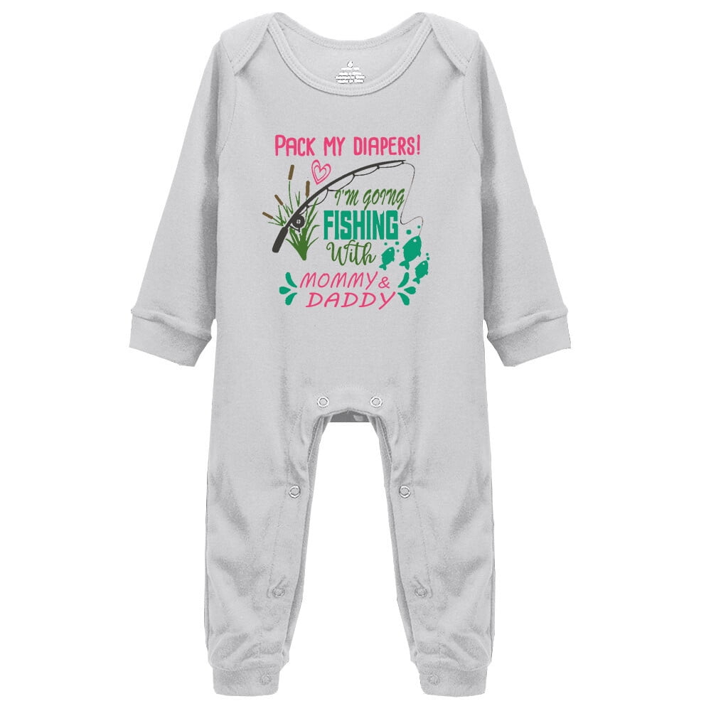 YCICIVDee Pack My Diapers/I'm Going Fishing With Mommy&Daddy One-Piece ...